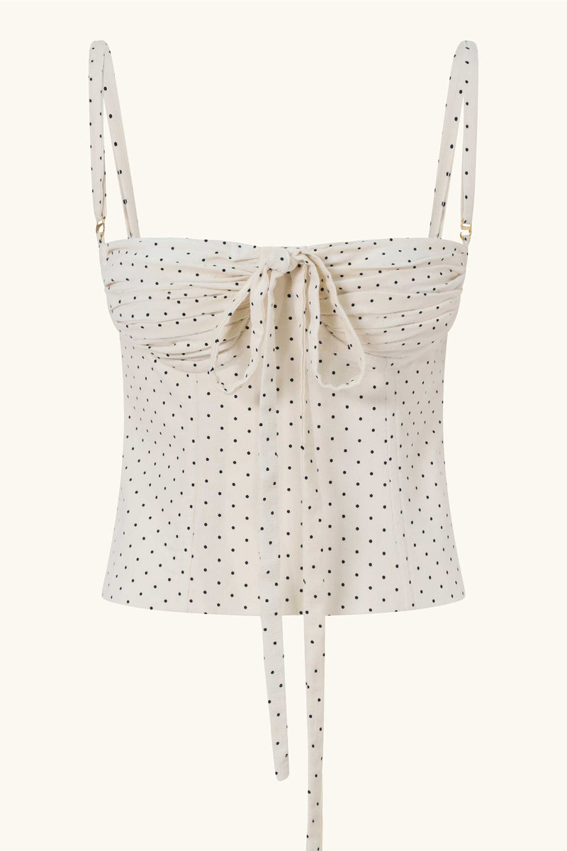 Amira Bustier White Polka Cotton Idáh