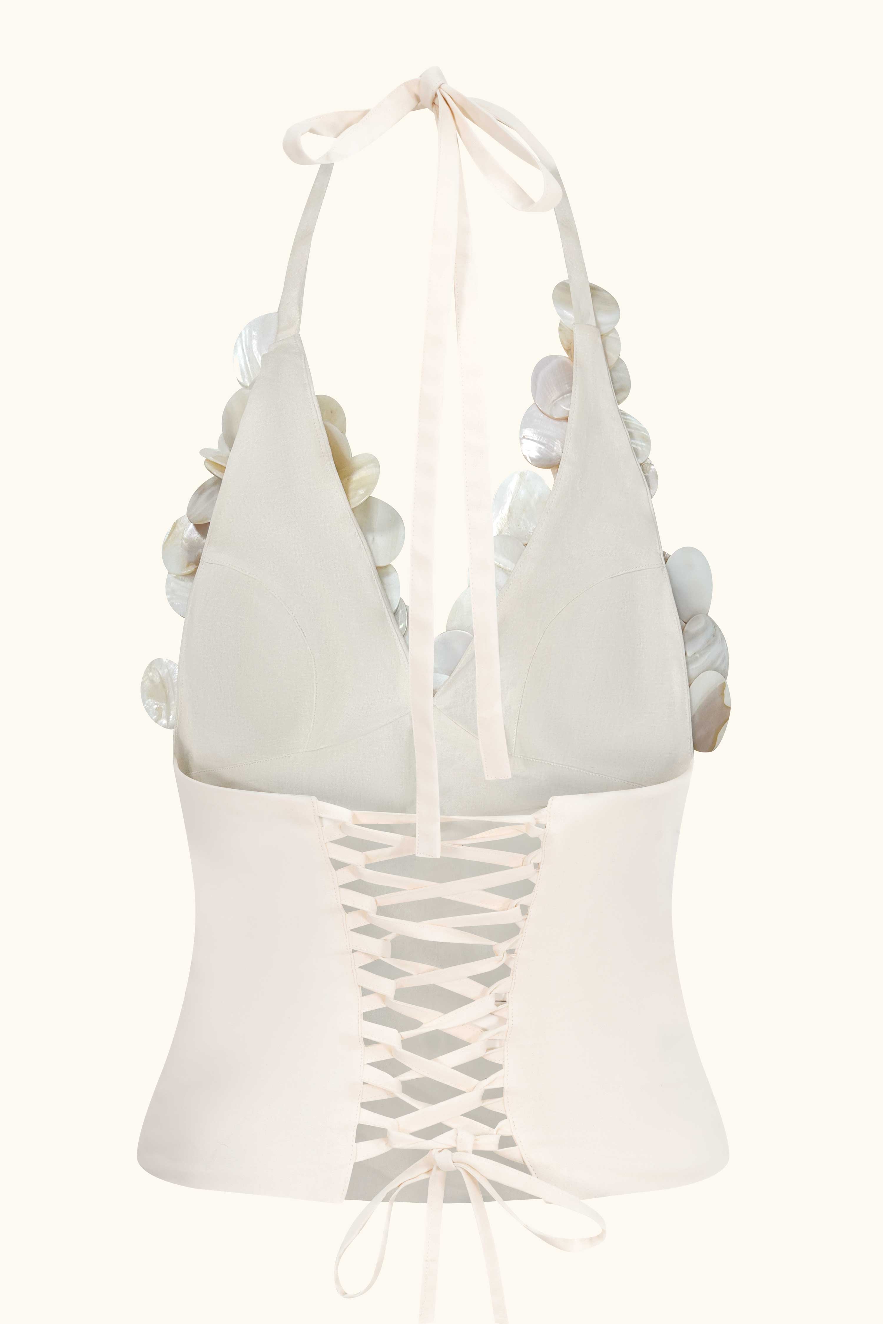 Siren Top ~ Beaded Mother of Pearl V2 – Idáh