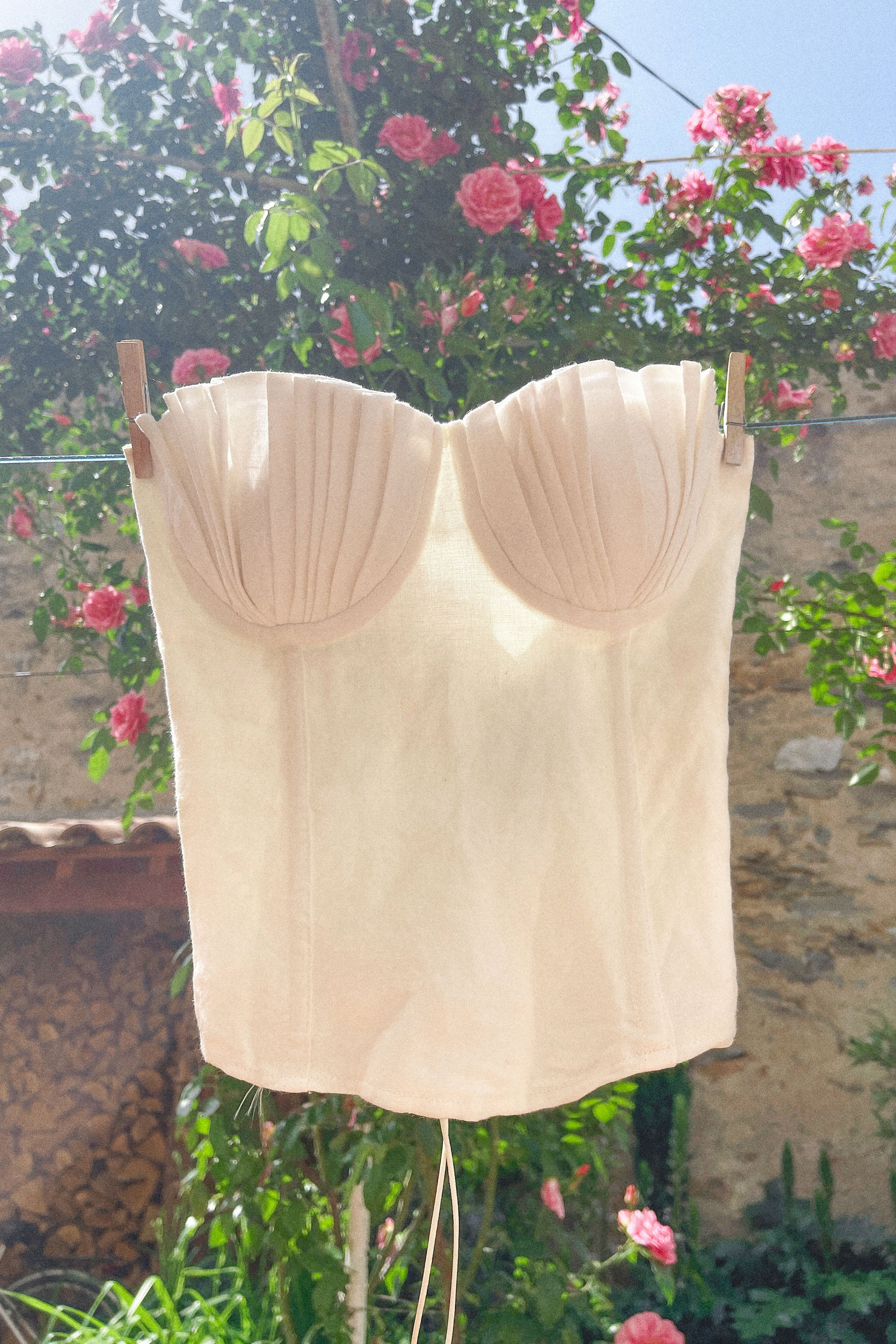 Seashell Corset Ivory White Linen – Idáh