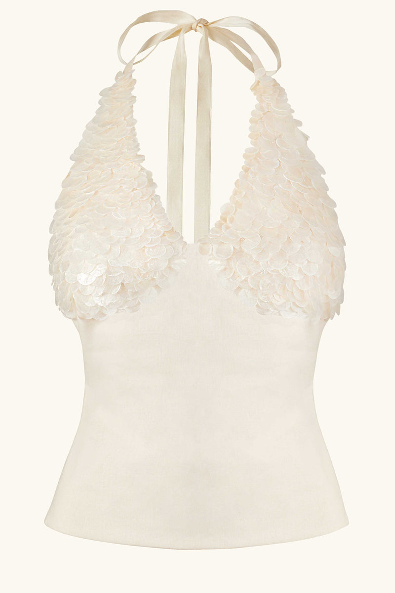 Siren Top ~ Beaded Mother of Pearl – Idáh